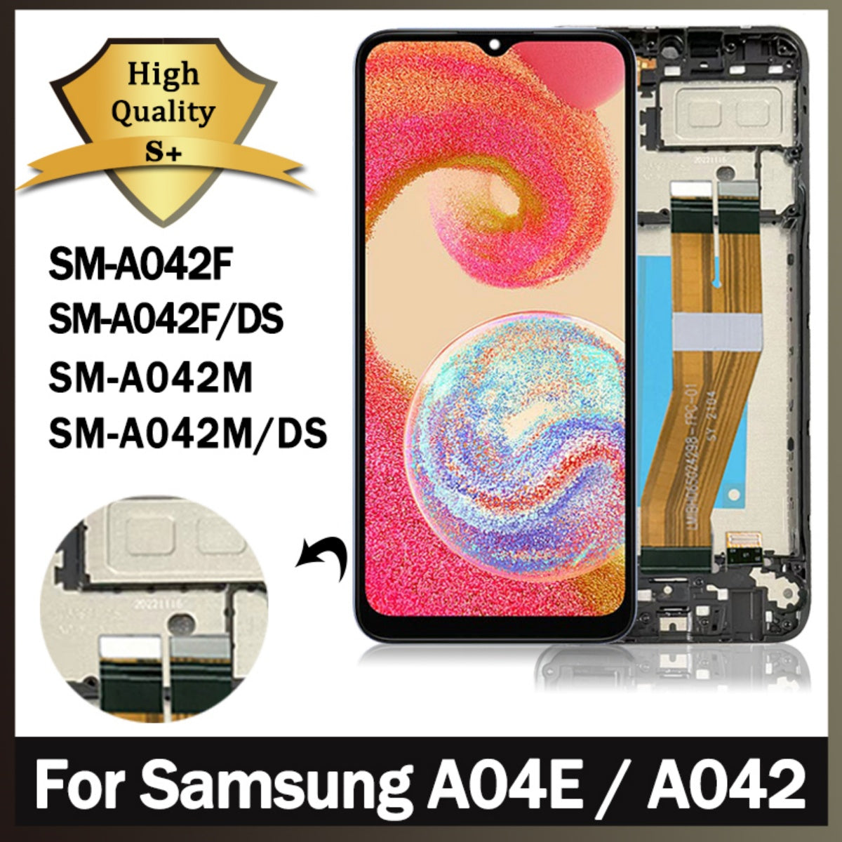 Replacement LCD Display Touch Screen With Frame for Samsung Galaxy A04E A042 A042F SM-A042F ...