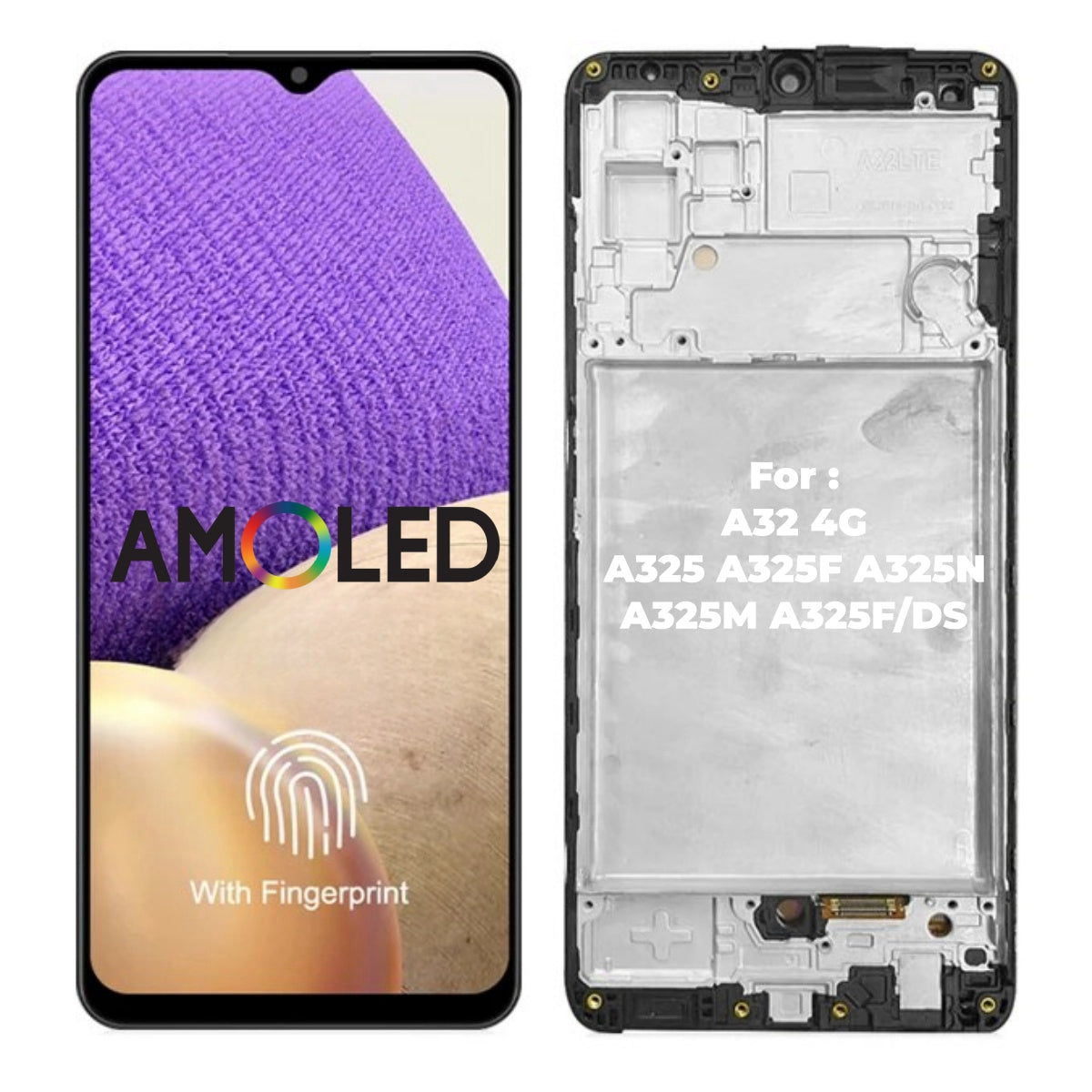 Replacement AMOLED Display Touch Screen With Frame for Samsung Galaxy A32 4G A325 A325F SM-A325M ...