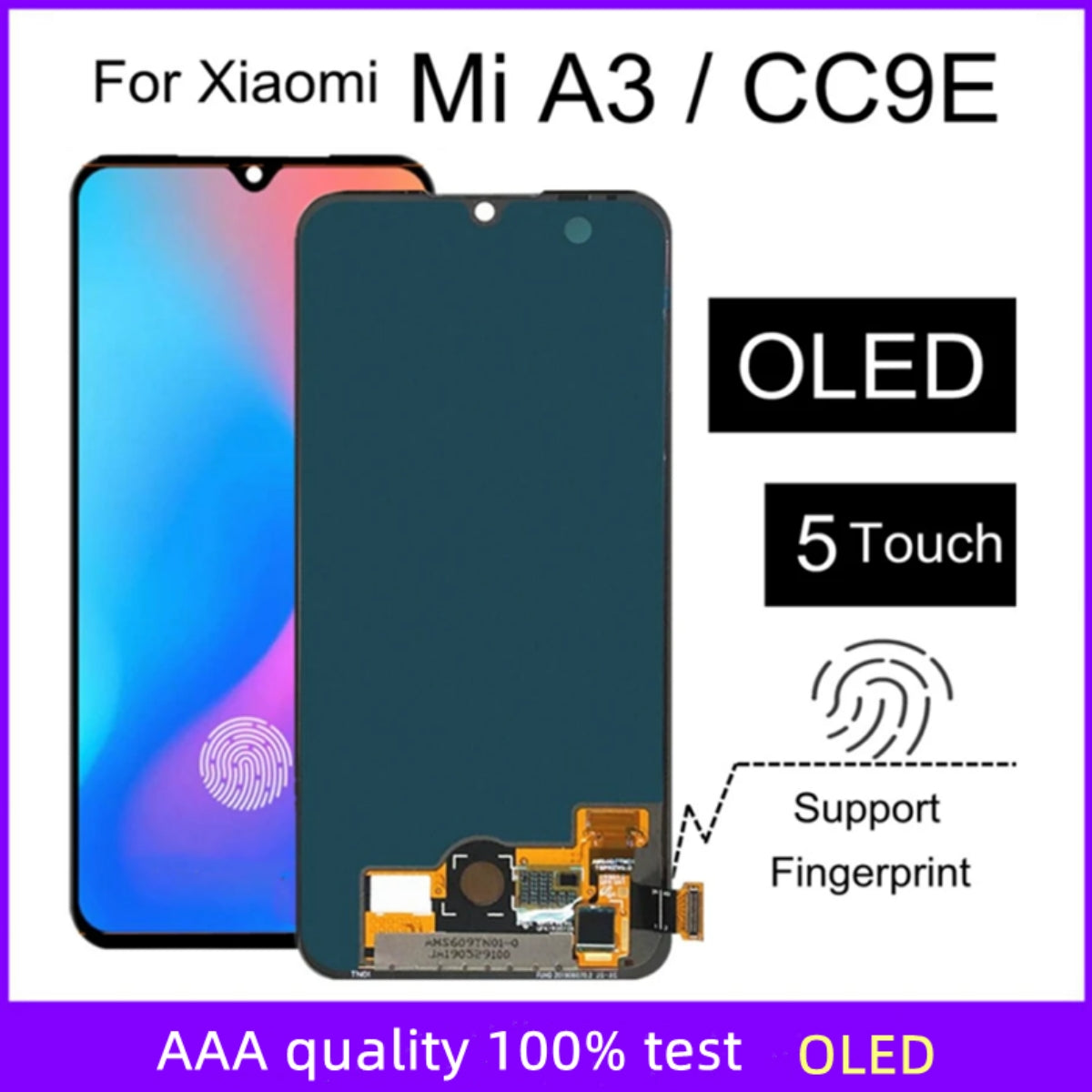 Replacement AMOLED Display Touch Screen With Frame for Xiaomi Mi A3 CC9e M1906F9SH M1906F9SI ...