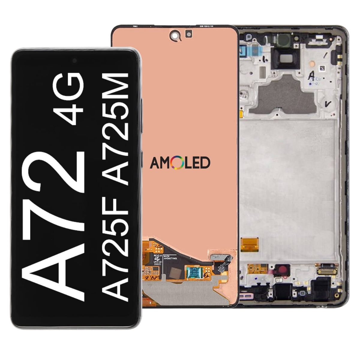 Replacement AMOLED LCD Display Touch Screen With Frame for Samsung Galaxy A72 A725 A726 4G / 5G ...