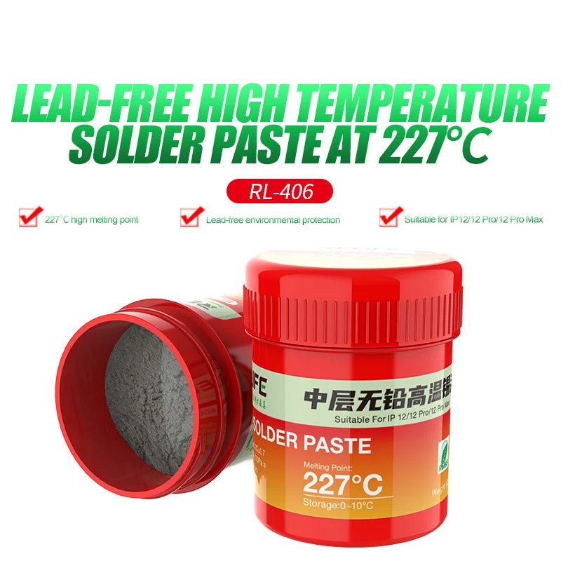 Relife RL- 406 227°C Lead-Free Hight Temperature Solder Paste Middle ...