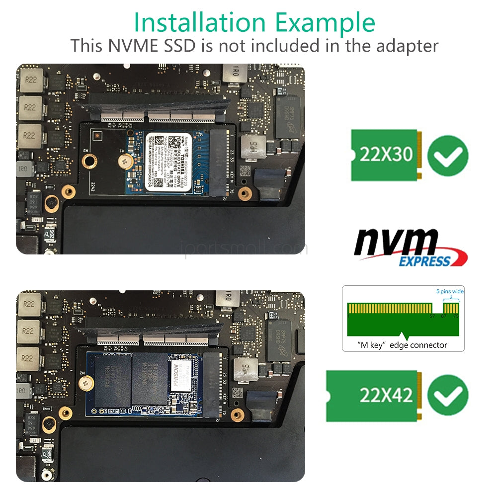 A1708 NVME Adapter for Macbook NVMe PCI Express PCIE to M.2 SSD Adapter ...