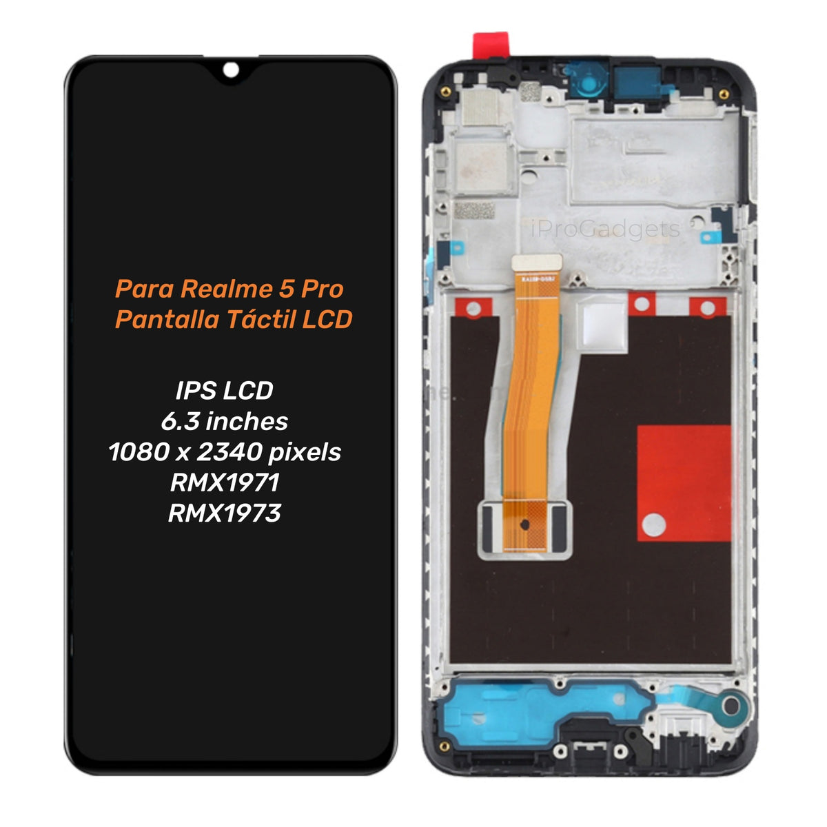 Replacement LCD Display Touch Screen With Frame For Realme 5 Pro ...