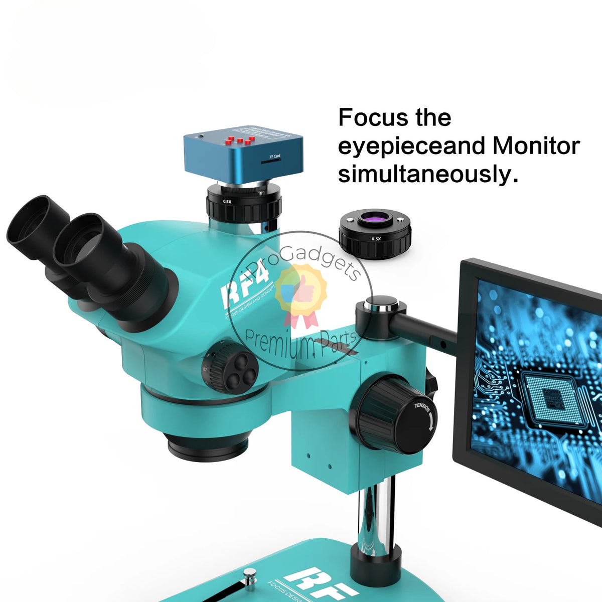 RF4 7-50X Trinocular Optical Magnification HDMI USB 38MP Camera 10 Inch ...