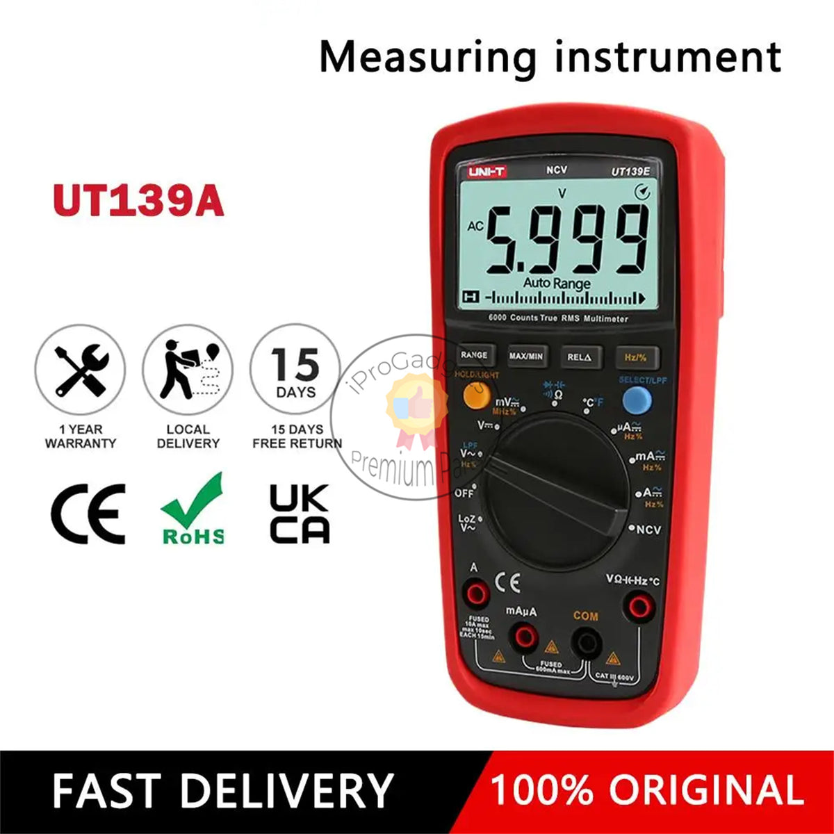 UNI-T UT139A UT139B UT139C True RMS Digital Multimeter Ohmmeter ...