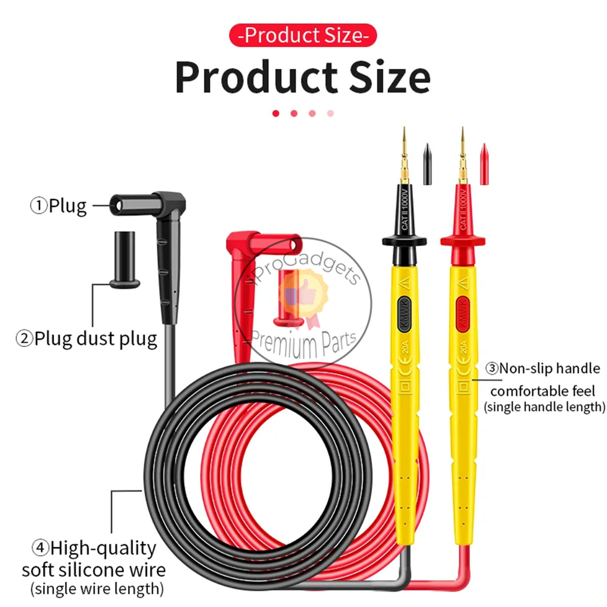 Luxianzi Universal Multimeter Test Leads Set Measuring Meter Probe Wire ...