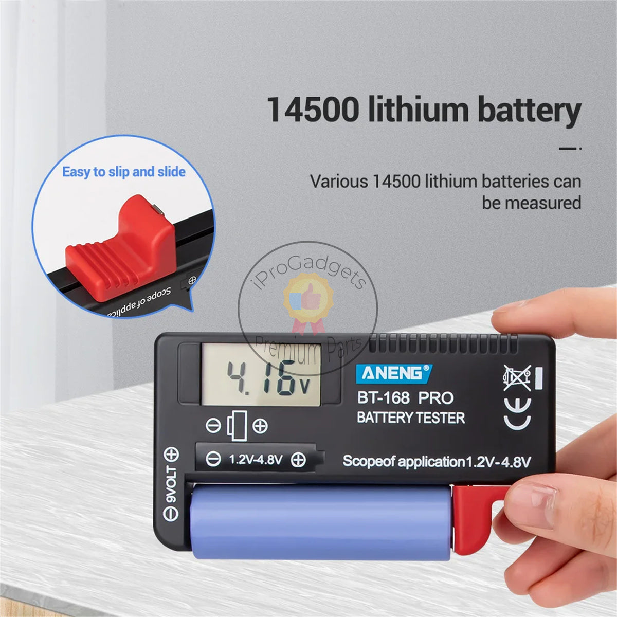 Aneng BT-168 PRO Digital Lithium Battery Capacity Tester Checkered load ...