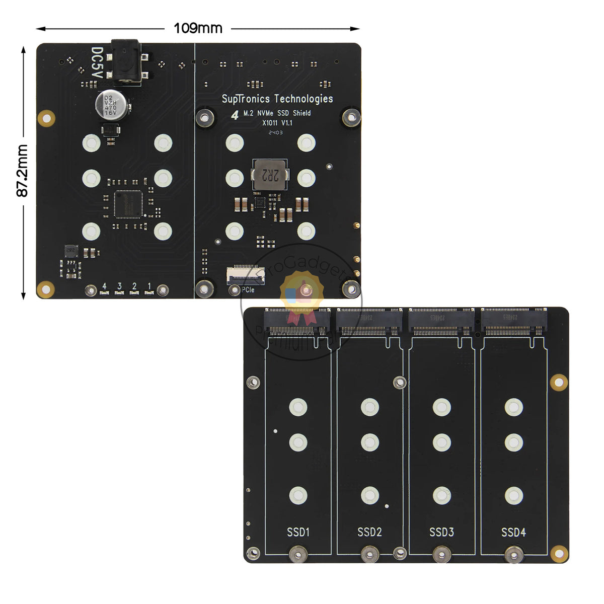 X1011 4-Port PCIe to M.2 NVMe SSD Hard Disk Expansion Board for ...