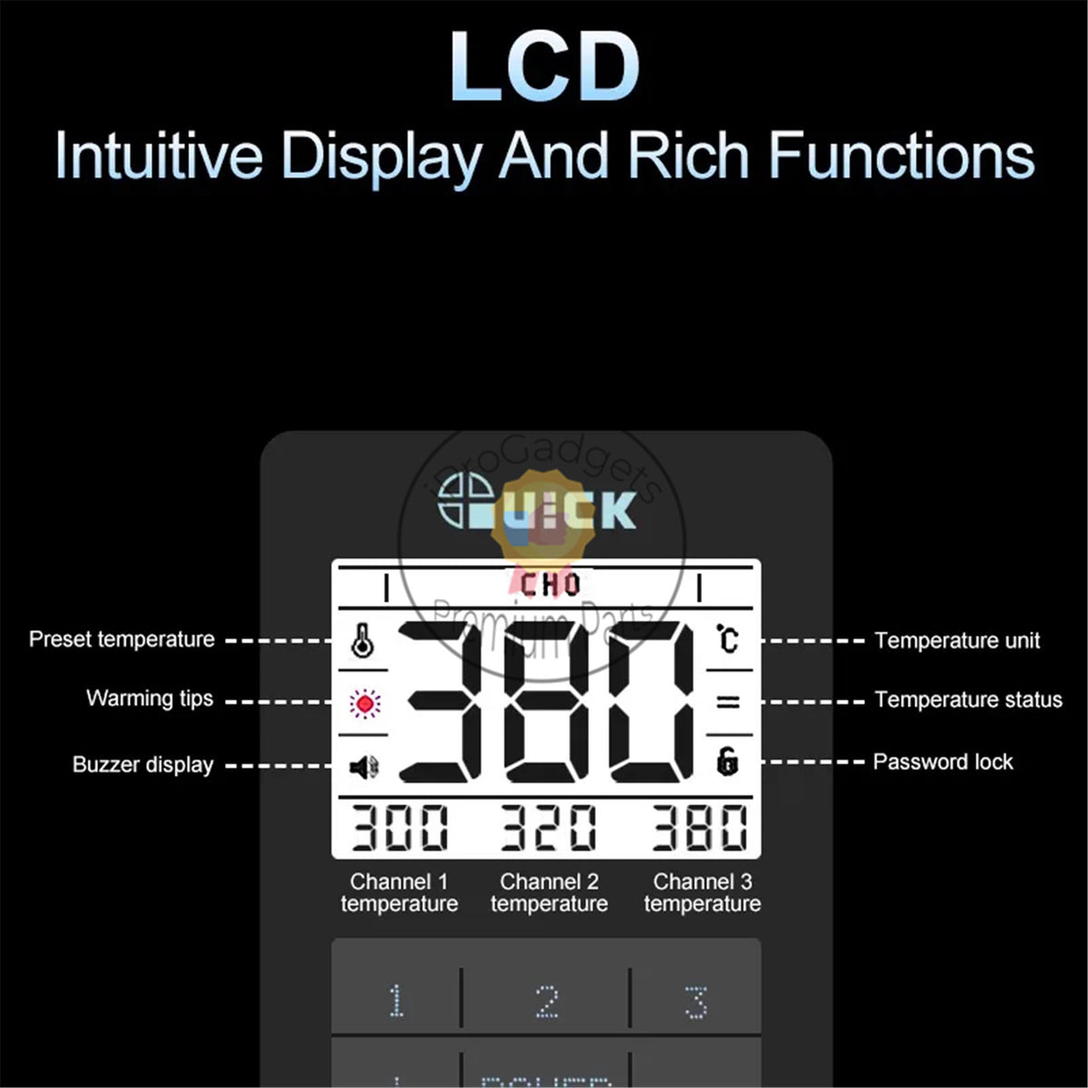 Quick TV2 Smart Desoldering Gun Rework Station Touch Switch With LCD ...
