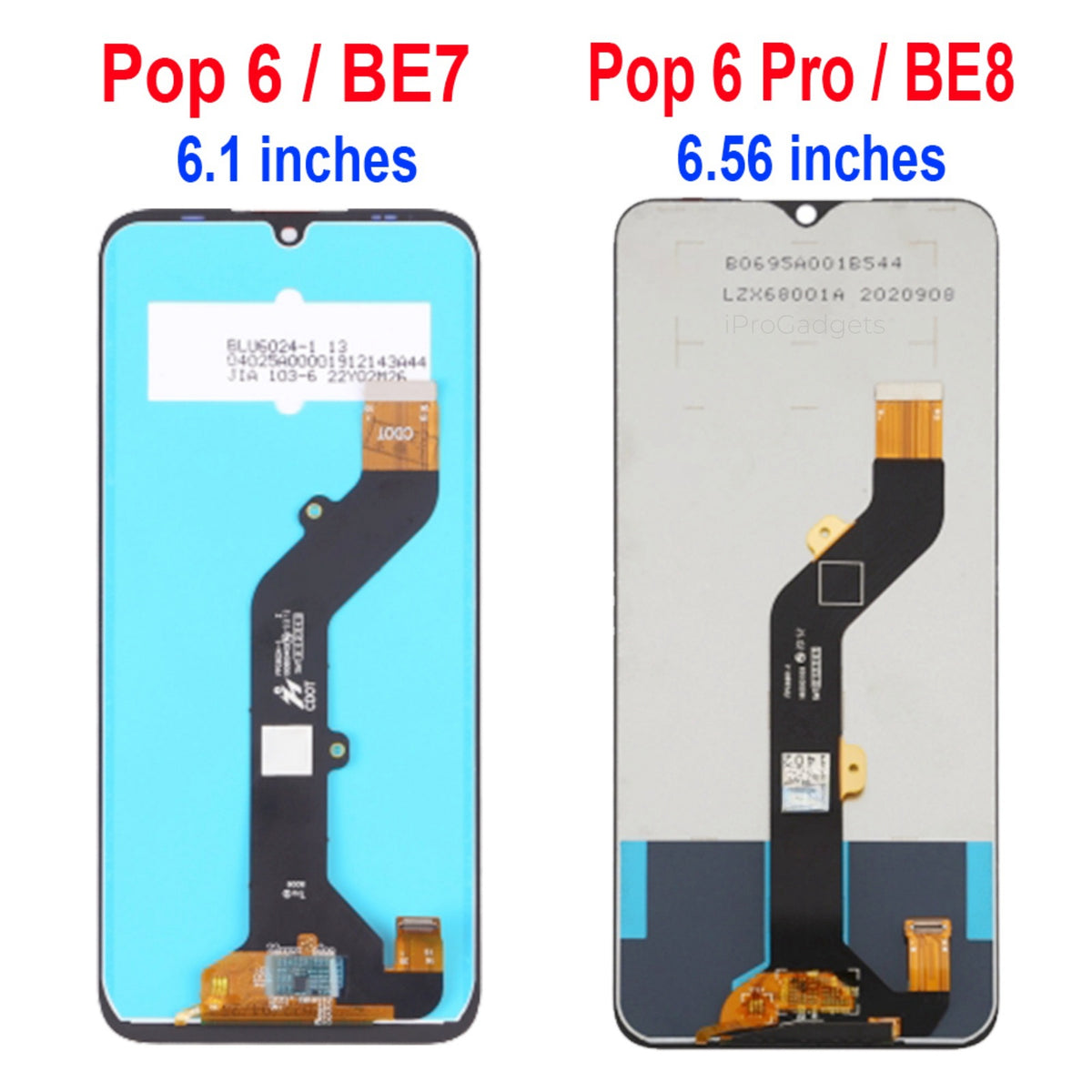 Replacement LCD Display Touch Screen Assembly For Tecno Pop 6 BE7 / Pop ...