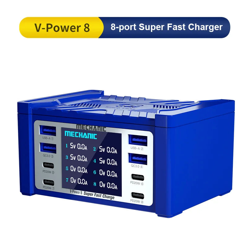 MECHANIC V-Power 6 8 8S Pro Super Fast Charger Digital Display Phone ...