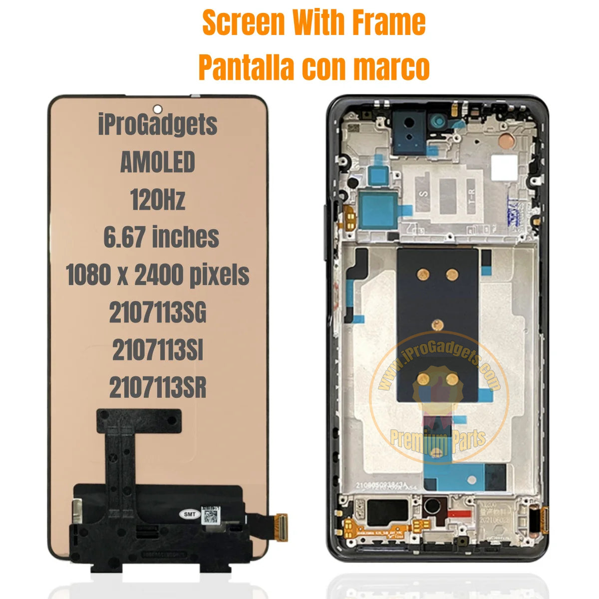 Replacement AMOLED Display Touch Screen With Frame for Xiaomi 11T Pro ...