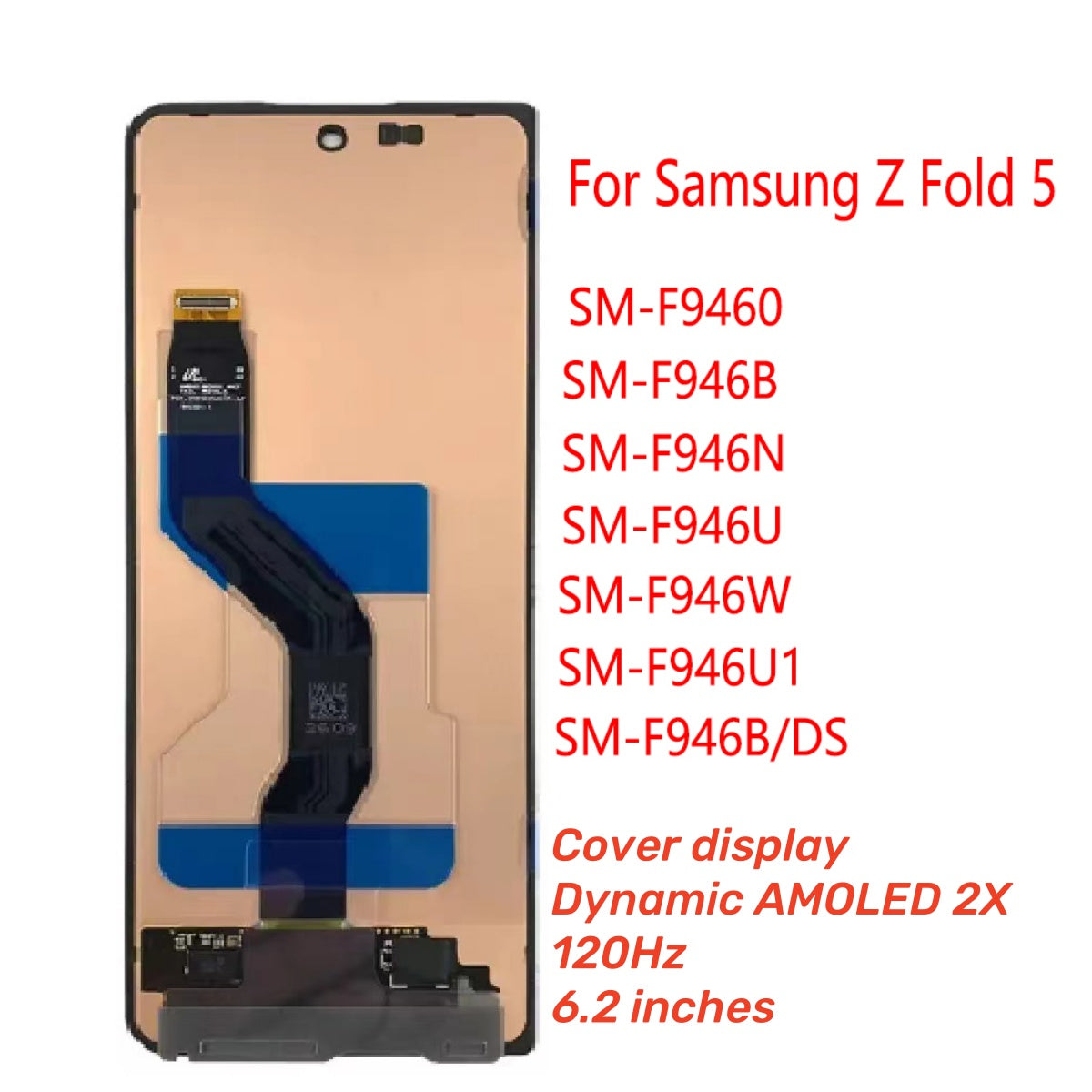 Replacement AMOLED Cover Display Out Screen For Samsung Galaxy Z Fold5 ...