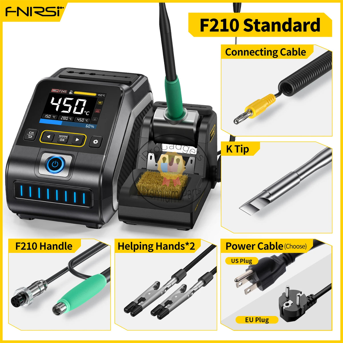 Fnirsi DWS-200 200W Rework Soldering Station C210/C245 Handle with ...