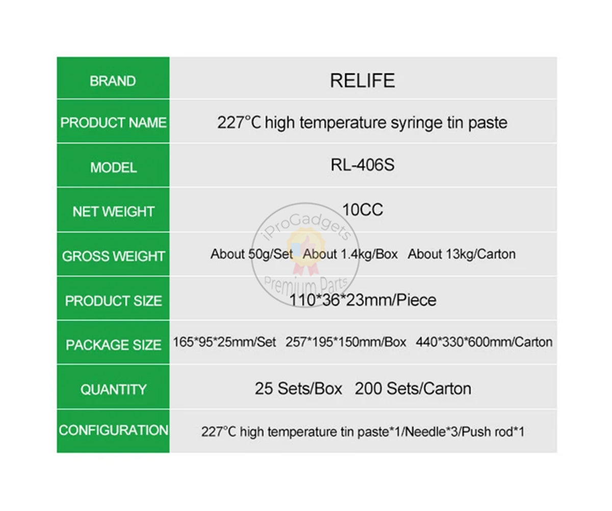 iProGadgets Repair Tools Relife RL-406S Soldering Paste Flux 227C High ...