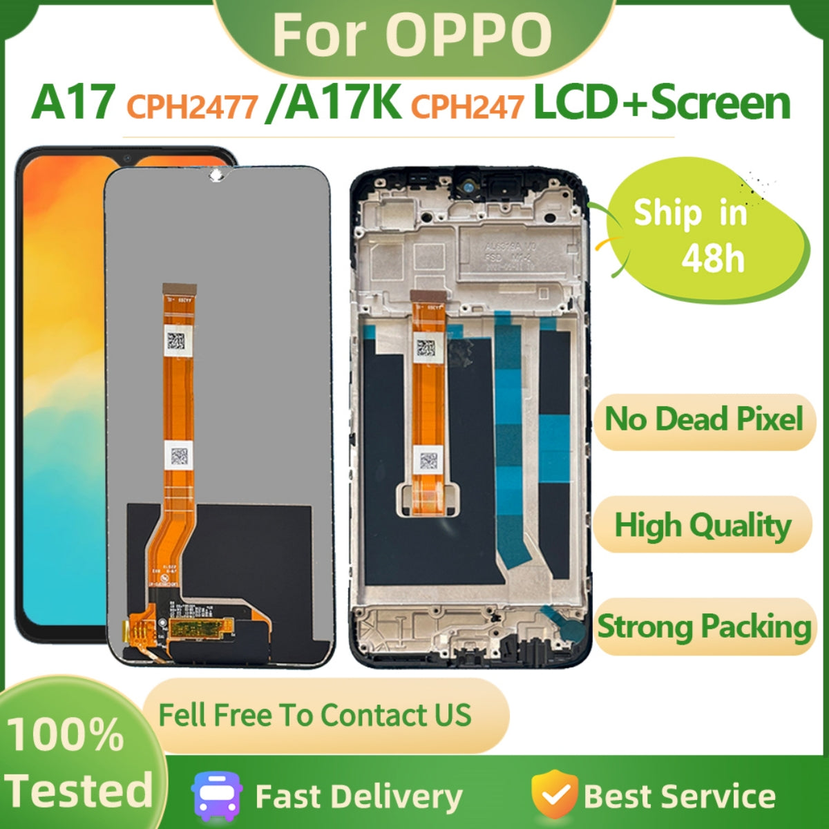 Replacement LCD Display Touch Screen With Frame for OPPO A17 CPH2477 ...