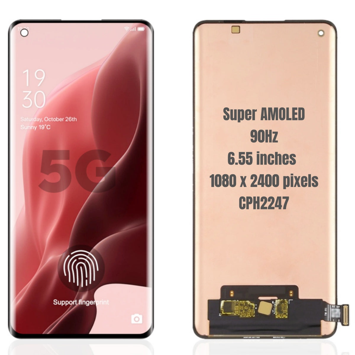 Replacement AMOLED Display Touch Screen For OPPO Reno6 Pro 5G CPH2247 ...