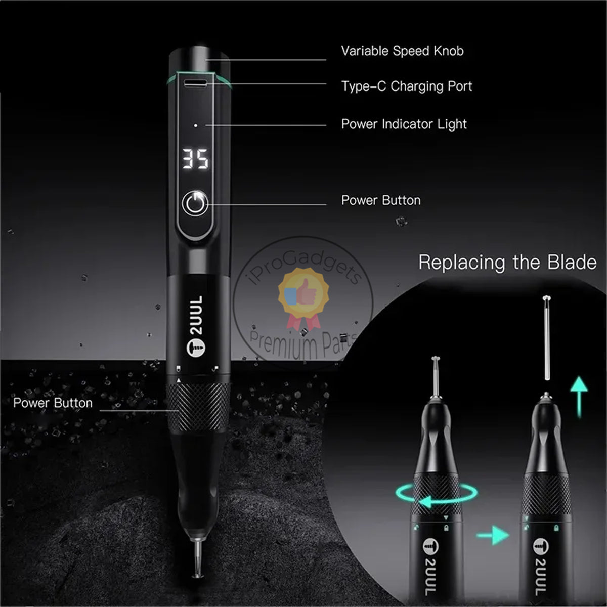 2UUL DA84 Polishing Pen for Mobile Phone Maintenance Portable Stepless ...