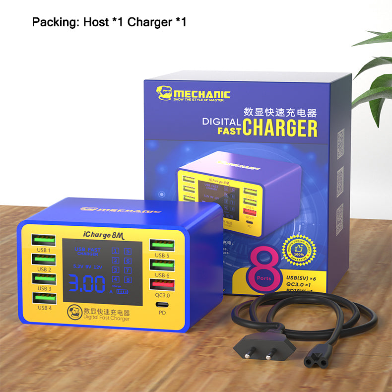 Mechanic iCharge 8M 8 Ports USB Fast Charger Station QC 3.0 Wireless ...