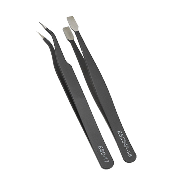 Anti-static Curved Straight Tip Forceps Precision Soldering Tweezers ...