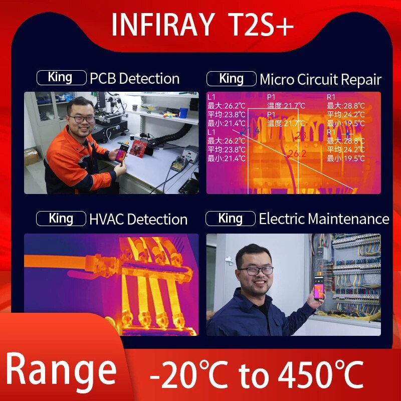 T2S Plus Mobile Phone Infrared Thermal Imager PCB Circuit Failure Test ...
