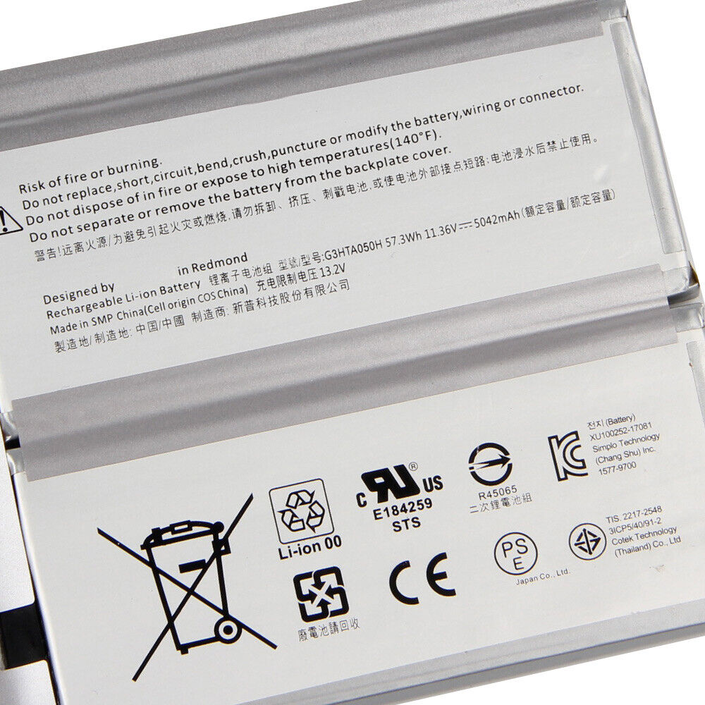 Replacement Battery G3HTA049H G3HTA050H For Microsoft Surface Book2 ...